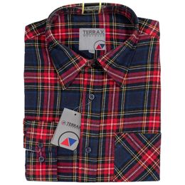 Flanellhemd TERRAX WORKWEAR "Flanellhemd 105 cm", Herren, Gr. 49, EURO, rot, Obermaterial: 100% Baumwolle CO., Hemden