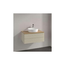 Villeroy & Boch Villeroy und Boch Antao Waschtisch-Unterschrank K19151HJ 80x36x50cm, Hahnloch, Waschbeckenplattenfarbe honey oak, silk grey matt lacquer