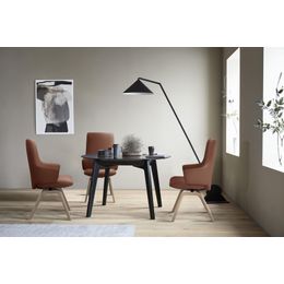 Polsterstuhl stressless "Laurel", braun (copper paloma, schwarz), B:58cm H:105cm T:60cm, Leder PALOMA: PALOMA ist ein durchgef&auml;rbtes Semianilin-M&ouml;belleder mit nat&uuml;rlicher Narbung., St&uuml;hle, Polsterstuhl, High Back mit Armlehne, Gr&ouml;&szlig;e L, mit schr&auml;ggestellten Beinen