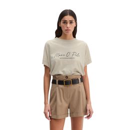 Marc O'Polo T-Shirt MARC O'POLO "mit angeschnittenen &Auml;rmeln", Damen, Gr. M, beige (grau silk), Obermaterial: 52% Baumwolle, 48% Viskose, bedruckt, Basic, loose fit, Shirts T-Shirt