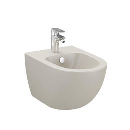 Vitra Sento Wand-Bidet 4338B020-1046 36,5x54cm, mit &Uuml;berlauf, 1 Hahnloch mittig, taupe matt