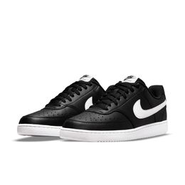Nike Sportswear Herren Sneaker "Nike Court Vision Low Next Nature", Gr. 46, schwarz-wei&szlig;, Synthetik, Schuhe, inspiriert vom Design des Nike Air Force