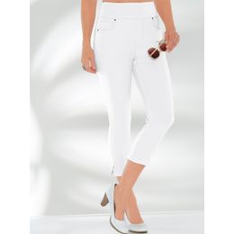 Casual Looks Damen Stretch-Hose, wei&szlig;, Gr. 44, unifarben, 72% Viskose, 25% Polyamid, 3% Elasthan, Hosen