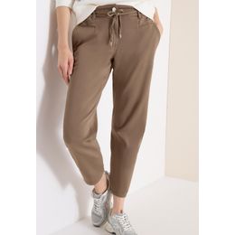Jogger Pants Cecil "Style Chelsea", Damen, Gr. XXL (46), L&auml;nge 28, coffee taupe, Web, Obermaterial: 76% Baumwolle, 23% Polyester, 1% Elasthan. Futter: 100% Baumwolle, unifarben, loose fit kn&ouml;chelfrei, Hosen, mit Tunnelzug