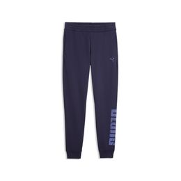 Trainingshose Puma "ESS LOGO LAB METALLIC SWEATPANTS TR CL", Herren, Gr. XS, N-Gr, deep plum, Sweatware, Obermaterial: 68% Baumwolle, 32% Polyester, bedruckt, regular fit normal, Hosen Trainingshose, mit Eingrifftaschen, Regular Fit, sportlicher Stil