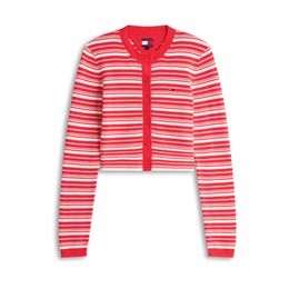Tommy Jeans Strickjacke 'Cardi' Damen Gr&ouml;&szlig;e L rot / wei&szlig;
