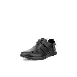Ecco Herren Klettschuh "Irving Fisherman Sandale", Gr. 44schwarz, Leder, unifarben, Basic, Schuhe, Sneaker mit seitlichen &Ouml;ffnungen f&uuml;r optimale