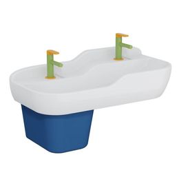 Vitra Sento Kids Reihen-Waschtisch 7351B003-1739 85,5x40,5cm, 2 H&ouml;hen, je 1 Hahnloch mittig, wei&szlig; hochglanz, ohne &Uuml;berlauf