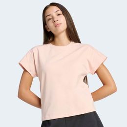 M&auml;dchen T-Shirt "FUTURE ICONS 3-STREIFEN"blush pink, pink tint, Gr. 152, adidas Sportswear, Obermaterial: 93% Baumwolle, 7% Elasthan, Shirts