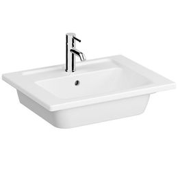 Vitra Integra M&ouml;belwaschtisch 7055B003-0001 60 x 46,5 cm, wei&szlig;, &Uuml;berlauf/Hahnloch mittig