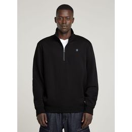 G-Star Raw Longpullover G-STAR "Premium Core Half Zip Sweatshirt", Herren, Gr. L, dk schwarz, Obermaterial: 55% Baumwolle, 45% Polyester, Pullover Longpullover