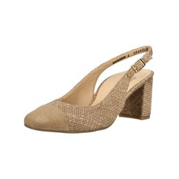 Slingpumps Paul Green "Paul Green Pumps Leder", Damen, Gr. 38,5, hellbraun, Leder, Schuhe Slingpumps
