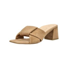 Pantolette Paul Green "Paul Green Pantoletten Veloursleder", Damen, Gr. 39, dunkelbeige, Veloursleder, Schuhe Pantolette