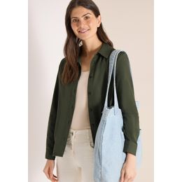 Hemdbluse Cecil, Damen, Gr. S (38), khaki, Web, 75% Baumwolle, 25% Modal, unifarben, klassisch normal, B&uuml;ndchen, Blusen Hemdbluse, in Blusen-Optik