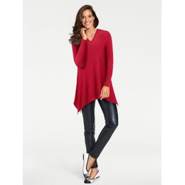 Damen Longshirt "Longshirt", rot, Gr. 38, Rick Cardona BY HEINE, unifarben, 95% Viskose, 5% Elasthan, Shirts