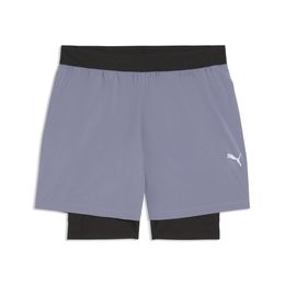 Trainingsshorts Puma "Dreamrun 2-in-1 dryCELL 5" Laufshorts Herren", Herren, Gr. M, Normalgr&ouml;&szlig;en, gray sky, Obermaterial: 88% Polyester, 12% Elasthan. Innenmaterial: 26% Elasthan, 74% Polyester. Taschenfutter: 100% Polyester. Unterer Bund: 74% Polyester, 26% Elasthan. R&uuml;cktaschenbeutel: 100% Polyester, regular fit, Hosen