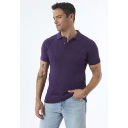 Poloshirt FELIX HARDY "Trikot Kurzarm Polo Shirt", Herren, Gr. L, violett, 50% Baumwolle, 50% Polyacryl, Shirts