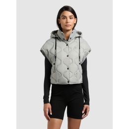 Steppweste Khujo "NINGA", Damen, Gr. L, cloud gr&uuml;n, 100% Nylon, leicht gl&auml;nzend, regular fit, Westen Steppweste