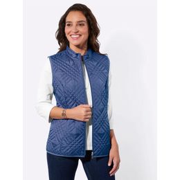 Casual Looks Damen Steppweste, blau, Gr. 46, unifarben, 100% Polyester, Wattierung:100% Polyester, Westen