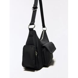 Bershka Schultertasche Damen Gr&ouml;&szlig;e One Size schwarz