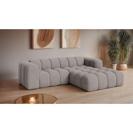 Ecksofa OTTO HOME "KALLIE L-Form, 248 cm - OTTO. Verl&auml;ssliche Qualit&auml;t.", grau (hellgrau), B:248cm H:72cm T:186cm, 100% Polyester, Sofas, Ecksofa, Bubble Optik, moderne Steppung, hoher Sitzkomfort