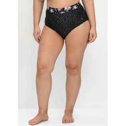 sheego Damen Bikini-Hose, schwarz, Gr. 48, Elasthan, Polyamid, Badehosen