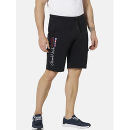 Sweatbermudas Jan Vanderstorm "Sweatbermuda HARTHAKNUT", Herren, Gr. L, N-Gr, schwarz, Obermaterial: 100% Baumwolle CO., Hosen