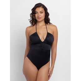 Badeanzug Dorina "Katam", Damen, Gr. M, N-Gr, schwarz, Microfaser, Obermaterial: 44% Polyamid, 41% Polyester, 15% Elasthan, Badeanz&uuml;ge Badeanzug, Neckholder zum Binden