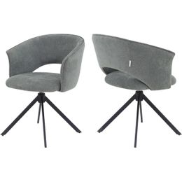 Armlehnstuhl Tom Tailor HOME "CURVY ARMCHAIR", schwarz (concrete grau, schwarz, schwarz, dwi 89 concrete grau), B:61,5cm H:78,5cm T:59cm, Metall, Stoff, St&uuml;hle, Armlehnstuhl, mit Armlehnen, drehbar, R&uuml;ckholfunktion, R&uuml;ckenausschnitt