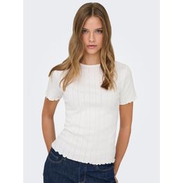 Kurzarmshirt Only "ONLTENNA O-NECK S/S TOP JRS NOOS", Damen, Gr. L, cloud dancer, Jersey, Obermaterial: 50% Baumwolle, 50% Polyester, unifarben, regular fit normal, Rundhals, Shirts