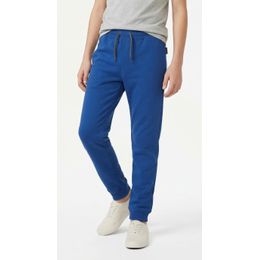 Sweathose name it "NKMSWEAT &ndash; Jogger mit verstellbarem Bund und Rippb&uuml;ndchen", Jungen, Gr. 116, N-Gr, blau (set sail), angeraute Sweatware, Obermaterial: 80% Baumwolle, 20% Polyester, unifarben, regular fit kn&ouml;chellang, Hosen Sweathose, unifarben, casual, regular fit, angeraute Sweatware