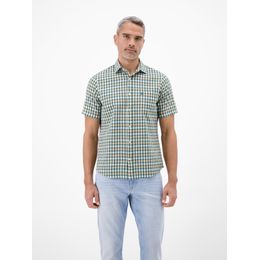 Kurzarmhemd Lerros "Sportives Halbarmhemd, kariert", Herren, Gr. M, Normalgr&ouml;&szlig;en, dull peach, 100% Baumwolle, Hemden