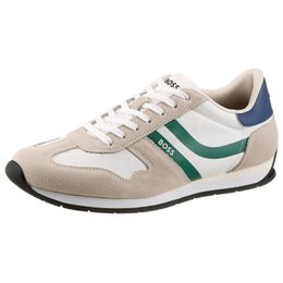 Sneaker BOSS Orange "Levon_Runn_", Herren, Gr. 44, sanftes wei&szlig; kombiniert, Lederimitat, Textil, kontrastfarbene Details, Schuhe Sneaker, Freizeitschuh, Halbschuh, Schn&uuml;rschuh mit Kontrastbes&auml;tzen
