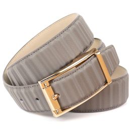 Anthoni Crown Damen Lederg&uuml;rtel, grau, Gr. 80, unifarben, Leder, G&uuml;rtel, in schillernder 3D-Optik