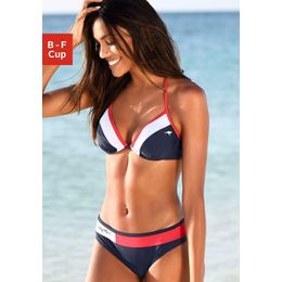 B&uuml;gel-Bikini Kangaroos "Energy", Damen, Gr. 40, Cup E, blau (marine), Xtra Life LYCRA, Colorblocking, kontrastfarbene Details, Bikini-Sets B&uuml;gel-Bikini, mit Kontrasteins&auml;tzen