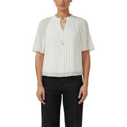 Damen Plisseebluseecru, Gr. 46, s.Oliver BLACK LABEL, unifarben, Web, Obermaterial: 100% Polyester, Blusen, mit Plissee, bedruckte Optik,