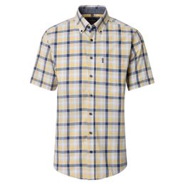 Kurzarmhemd Casamoda "Casamoda Freizeithemd Kurzarm kariert", Herren, Gr. 4XL, Normalgr&ouml;&szlig;en, gelb, 100% Baumwolle, kariert, comfort fit, Hemden