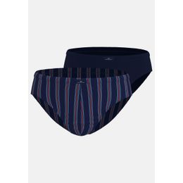 G&ouml;tzburg G&Ouml;TZBURG Herren Slip "Glasgow", Gr. 6, blau, Single Jersey, Obermaterial: 95% Baumwolle, 5% Elasthan, Unterhosen, gestreift, basic, eng,