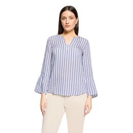 Cartoon Damen Schlupfbluse "Damen mit Streifen", blau, Gr. 36, Obermaterial: 76% Viskose, 24% Polyamid, Blusen