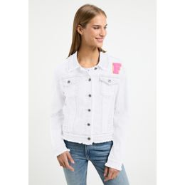 Frieda & Freddies New York Jeansjacke FRIEDA & FREDDIES "Denim Jacket / Petty with F-Badge", Damen, Gr. XL, reinwei&szlig;, 98% Baumwolle, 2% Elasthan, unifarben, ohne Ausschnitt, Jacken Jeansjacke