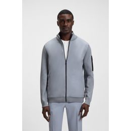 Hybridjacke BOSS Green "Momentum", Herren, Gr. 3XL, dunkelgrau026, Web, Obermaterial: 48% Polyester, 39% Schurwolle, 11% Polyamid, 2% Elasthan, unifarben, regular fit h&uuml;ftlang, hoch geschlossener Ausschnitt, B&uuml;ndchen, Jacken, regular fit, mit Stehkragen