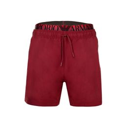 Badeshorts Emporio Armani "Badeshorts LOGOBAND 1er Pack", Herren, Gr. XL, N-Gr, rot (burgund), Obermaterial: 100% Polyester PES. Futter: 100% Polyester PES., Badehosen Badeshorts