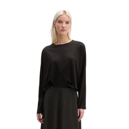 Marc O'Polo Langarmshirt MARC O'POLO "aus LENZING&trade; ECOVERO&trade;", Damen, Gr. L, schwarz, Obermaterial: 68% Viskose, 32% Polyester, unifarben, regular fit, Rundhals, Shirts Langarmshirt
