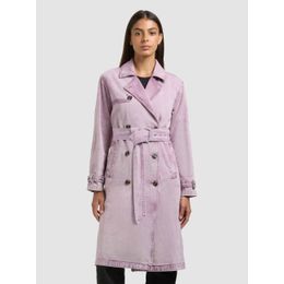 Trenchcoat Khujo "HERA", Damen, Gr. S, violet, Web, 100% Baumwolle, regular fit, eingesetzt abgesteppte Kante verstellbar, M&auml;ntel