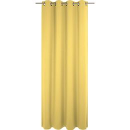 Vorhang Adam "Uni Collection light" Gr. 1, gelb (hellgelb), B:145cm H:145cm, Baumwolle (Bio-Baumwolle), Gardinen, aus 100% Bio-Baumwolle, Vorhang nach Wunschma&szlig;