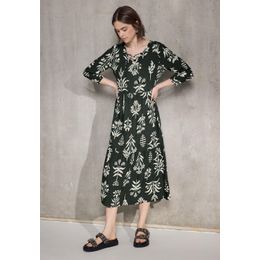 Damen Midikleid, gr&uuml;n, Gr. 36, STREET ONE STUDIO, gebl&uuml;mt, Stoff, 100% Viskose, Kleider, mit allover Blumenprint