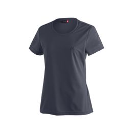 T-Shirt Maier Sports "Waltraud", Damen, Gr. 36, blau (dunkelblau), 100% Polyester, Rundhals, Shirts T-Shirt, Damen Kurzarmshirt, leichtes Sommer Funktionsshirt, Rundhals, Reg Fit