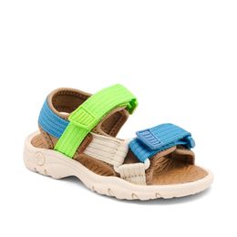 Sandale bisgaard "nico Weite: normal", Jungen, Gr. 25, blau, gr&uuml;n, beige, Textil, Schuhe Sandale, Trekkingschuh, Badeschuh, Klettschuh, Gr&ouml;&szlig;enschablone zum Download