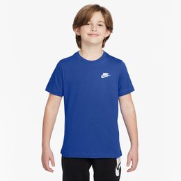 Nike Sportswear M&auml;dchen T-Shirt "K NSW TEE EMB FUTURA LBR"game royal, Gr. XS, angeraute Sweatware, Obermaterial: 100% Baumwolle, Shirts, gerader