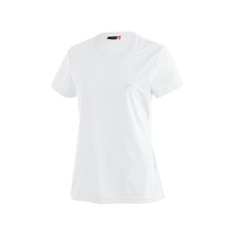 T-Shirt Maier Sports "Waltraud", Damen, Gr. 38, wei&szlig;, 100% Polyester, Rundhals, Shirts T-Shirt, Damen Kurzarmshirt, leichtes Sommer Funktionsshirt, Rundhals, Reg Fit